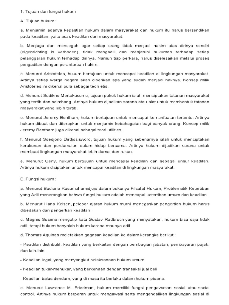 Tujuan & Fungsi Hukum | PDF | Politik | Ilmu Sosial