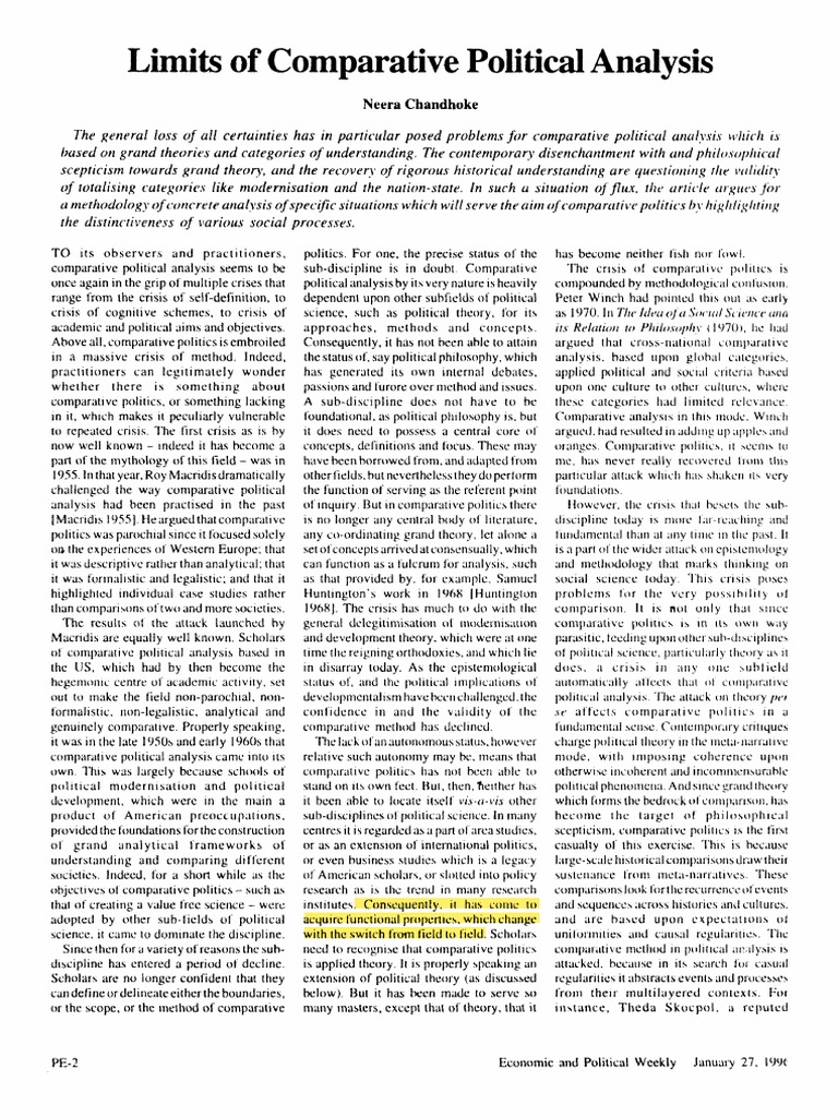 Limits - of - Comparative - Political - Analysis Neera | PDF ...