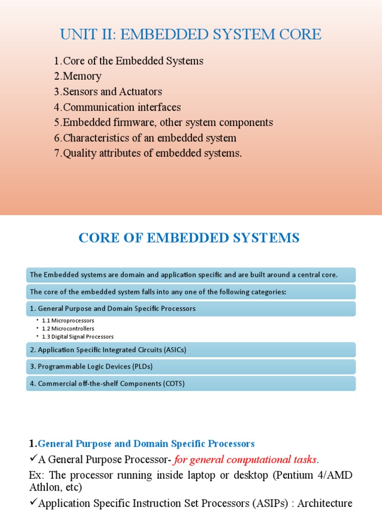 Core Components of Embedded Systems | PDF | Random Access Memory | Read Only Memory