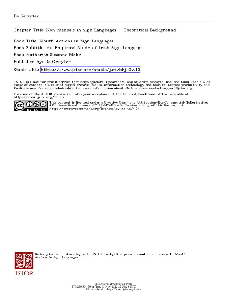 Non Manuals in Sign Languages | PDF | Sign Language | Question