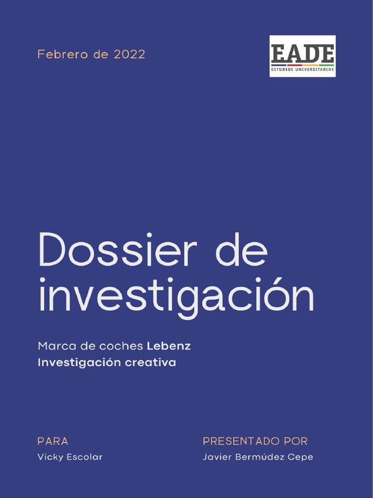 Javier Bermúdez - Dossier Final | PDF | Marca | Coche
