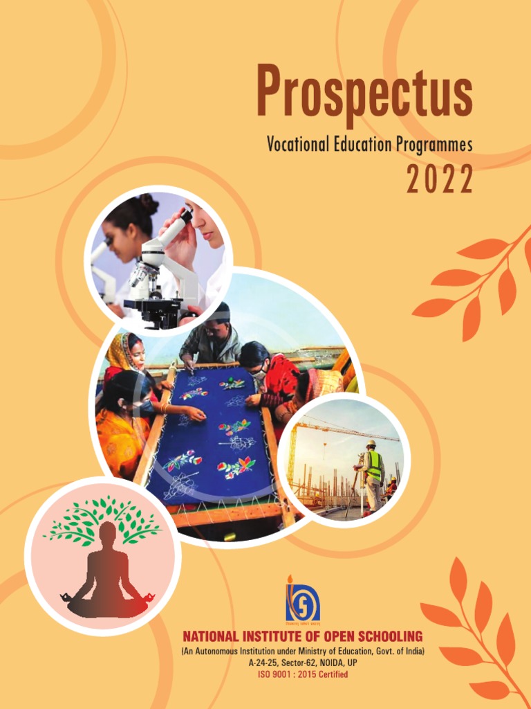Final Vocational Prospectus-2022 NIOS Website | PDF | Vocational Education | University And ...