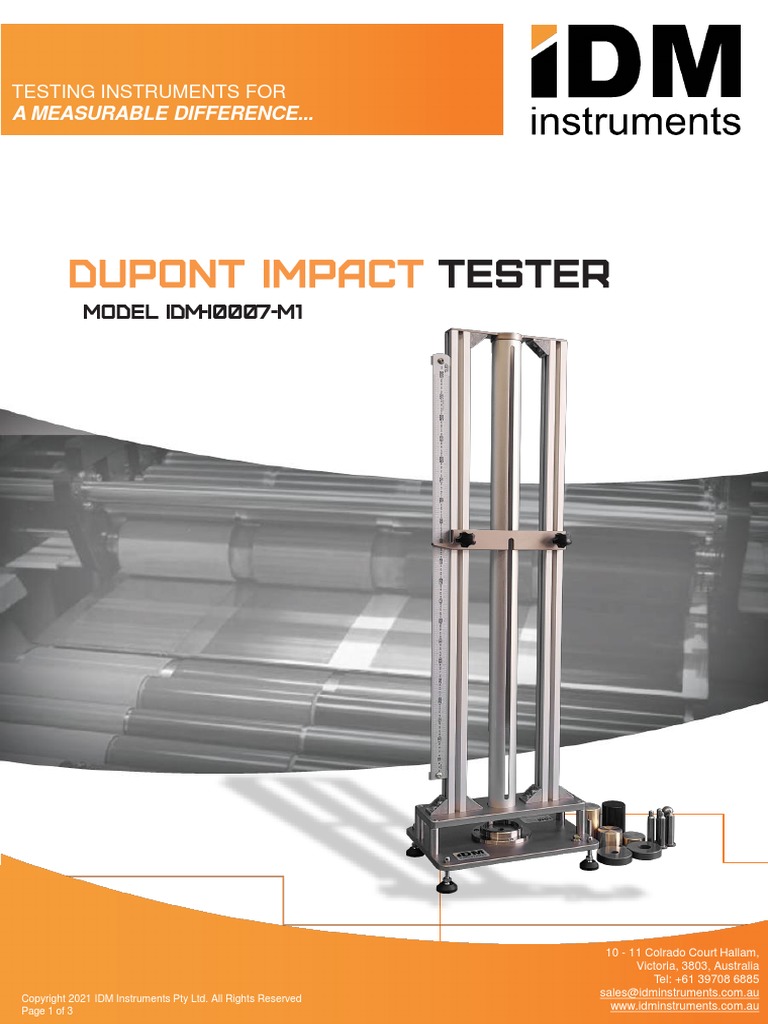 DuPont Impact Tester | PDF | Calibration | Materials