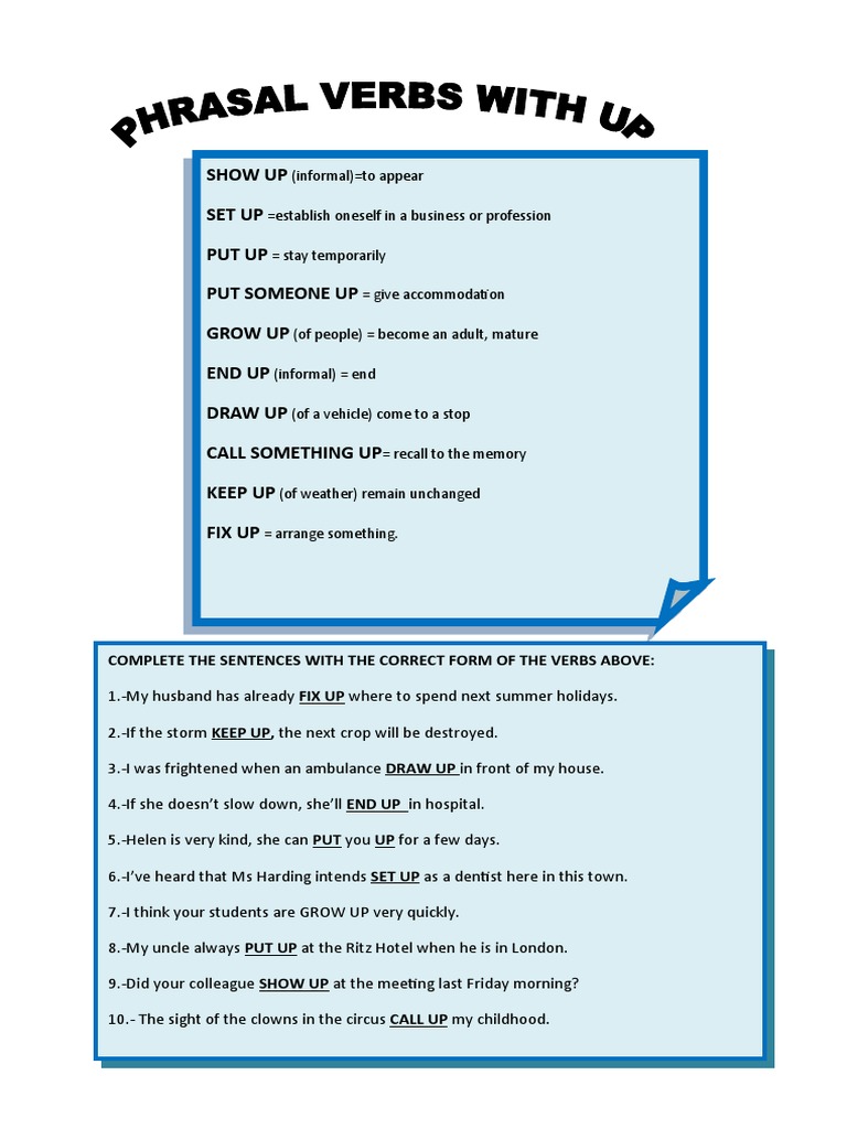 Phrasal Verbs with "Up" Explained | PDF