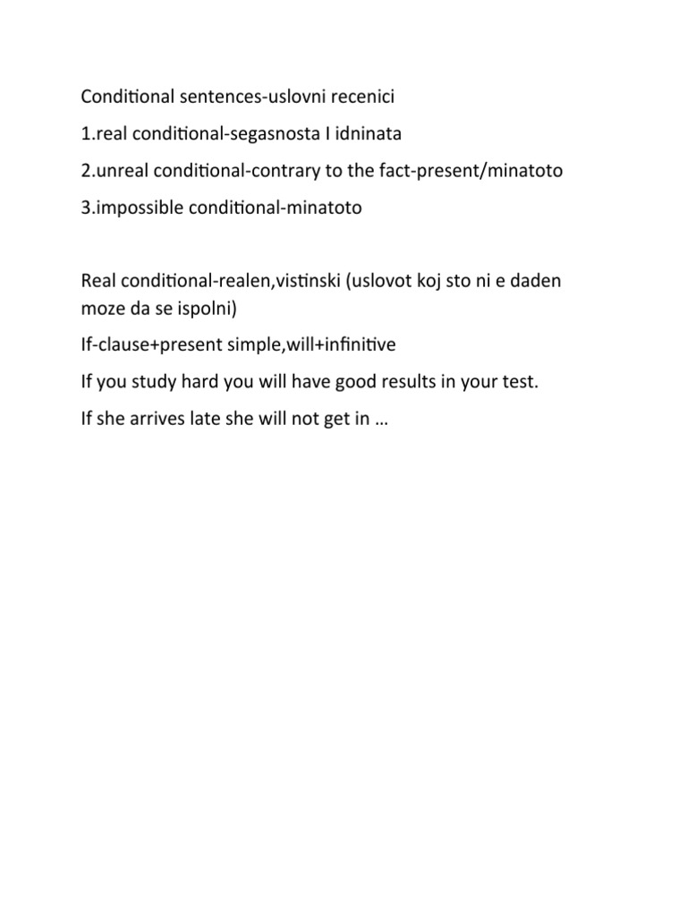 Conditional Sentences Intro | PDF