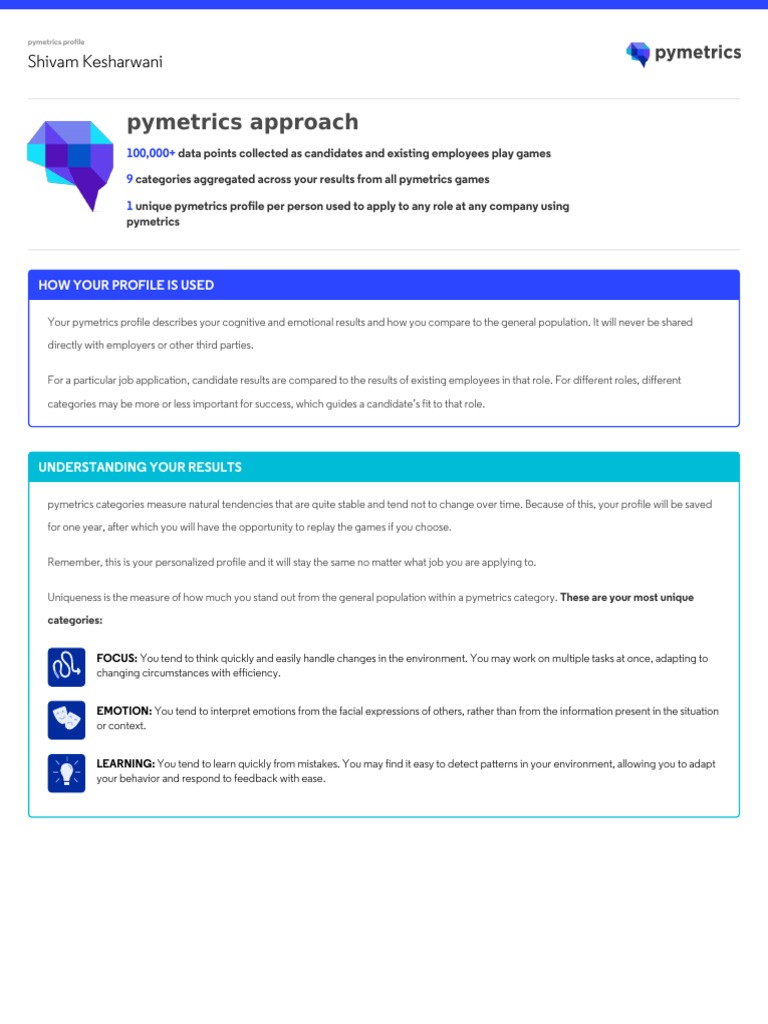 Factor Trait Report Shivam Kesharwani | PDF | Emotions | Risk