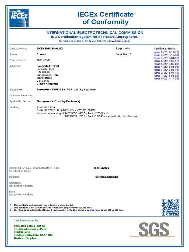 IECEx BAS 14.0121X | PDF | International Electrotechnical Commission ...