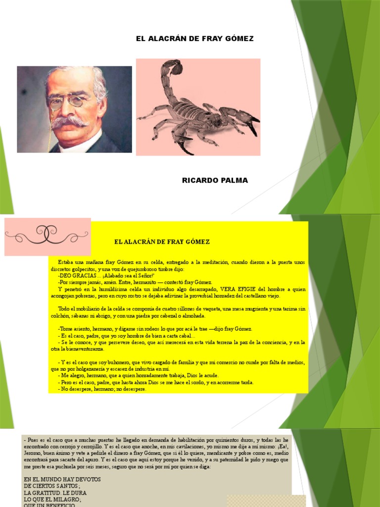 Lectura-El Alacrán de Fray Gómez-Ricardo Palma-Xx | PDF