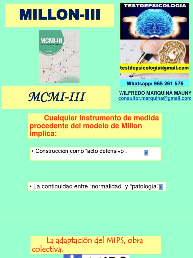 Millon Iii Mcmi Iii | PDF | Manual Diagnóstico y Estadístico de los ...