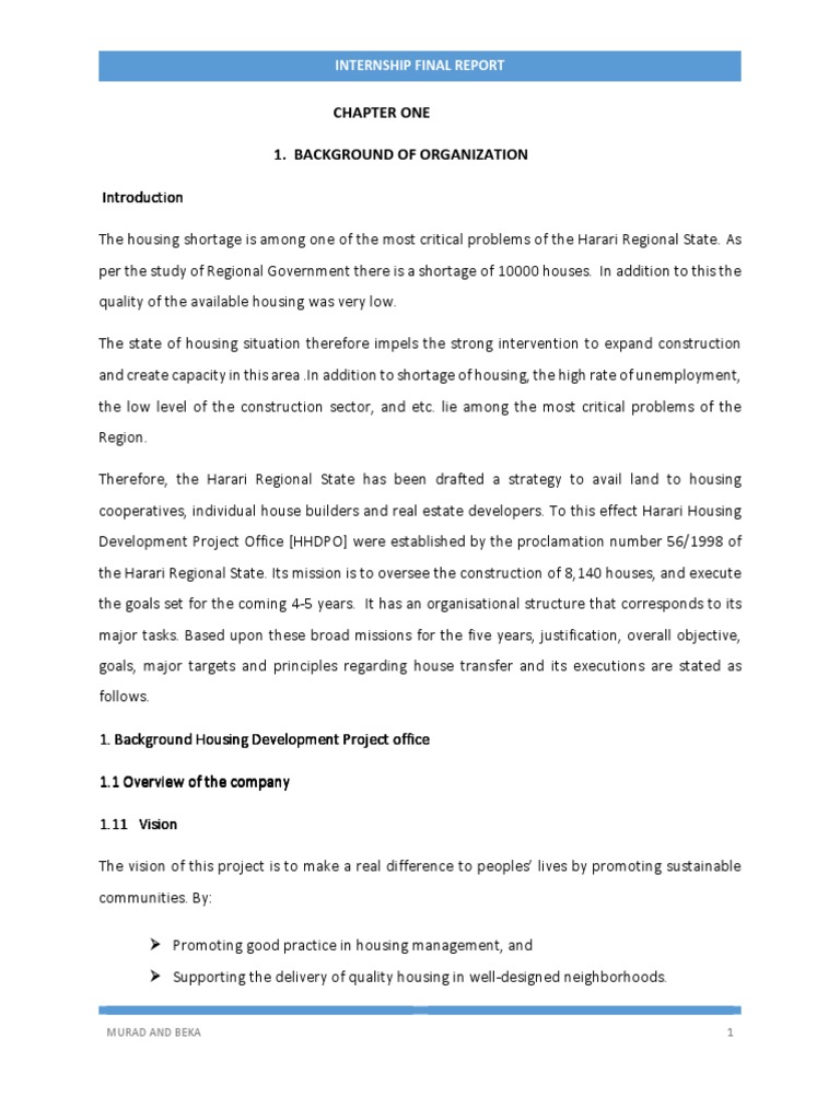 Internship Report on Housing Development Project | PDF | Concrete ...