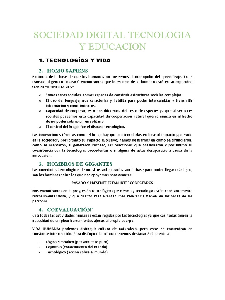 Sociedad Digital Tecnología y Educación | PDF | Sociedad | Conocimiento