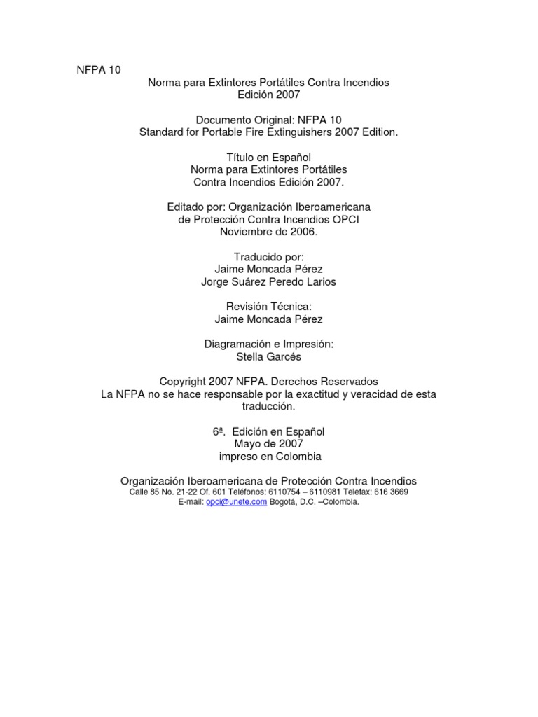 Norma NFPA 10 Español. | PDF | Sistema Internacional de Unidades | Presión