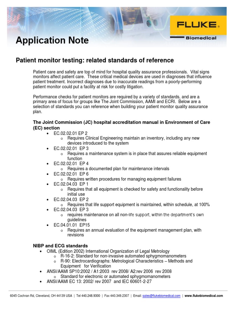 Application Note: Patient Monitor Testing: Related Standards of ...