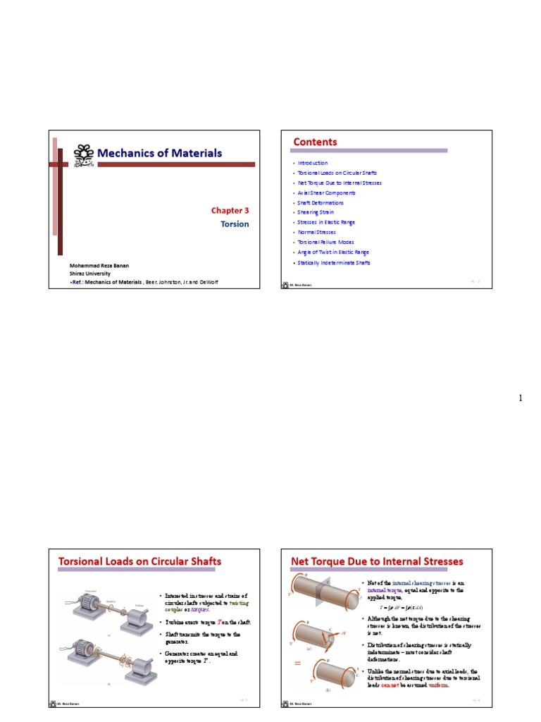Chapter (3) - Torsion | PDF | Stress (Mechanics) | Torque