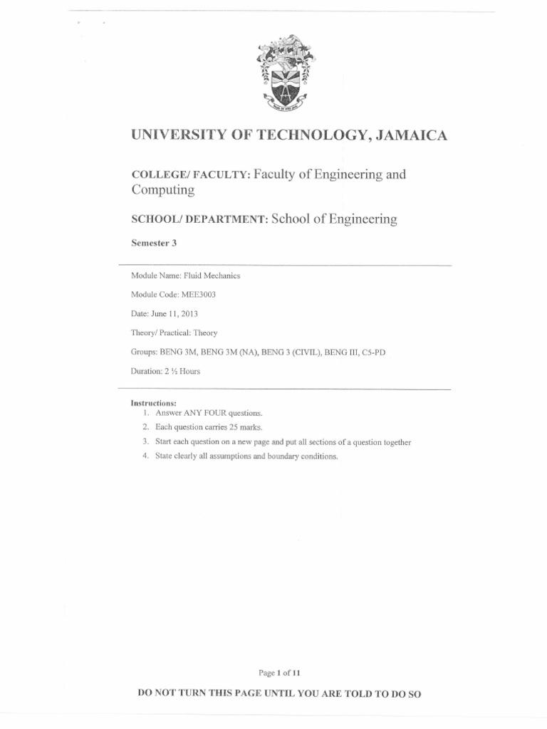 Mee3003 2013 S3 Exam | PDF