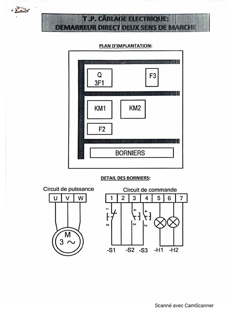 Schéma Démarreur Inverseur Direct | PDF