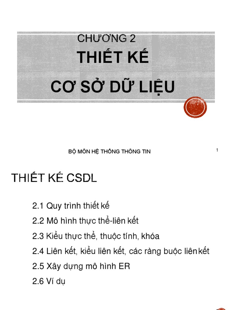 CSDL Chuong 2 Thiet Ke CSDL | PDF