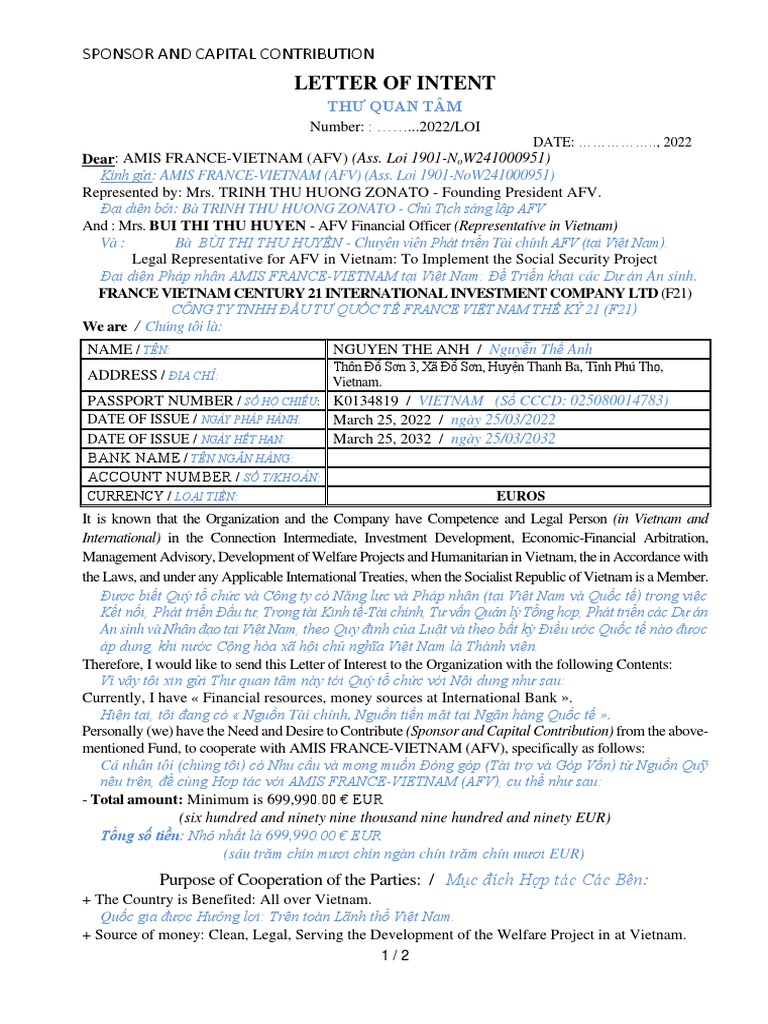 1.1.LOI Sender (English+vn) (Huyền+T.Anh) -1 | PDF