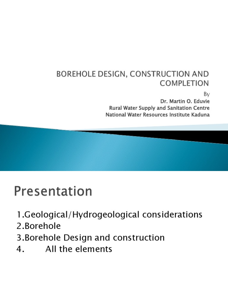 Final Borehole Design and Construction | PDF | Rock (Geology) | Geology