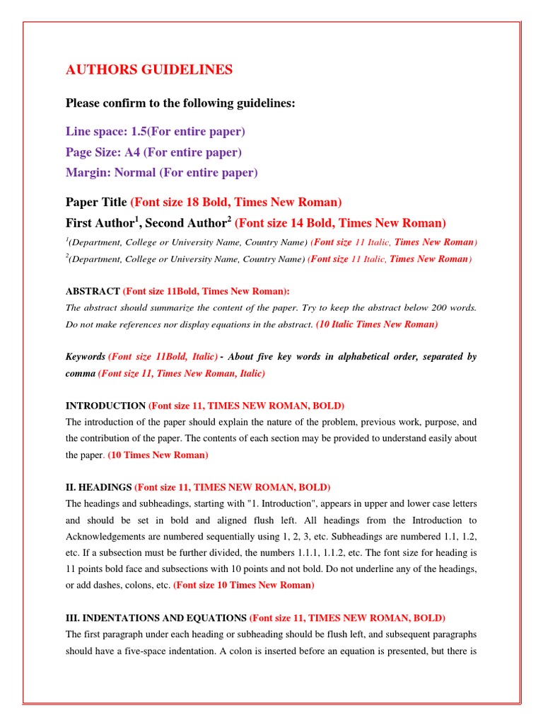 Authors Guidelines | PDF