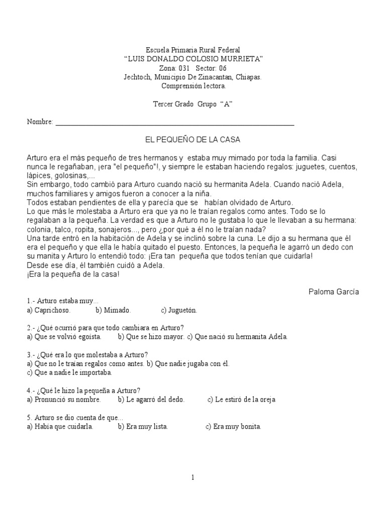 Comprensión Lectora para Niños | PDF | Hansel y Gretel | Té