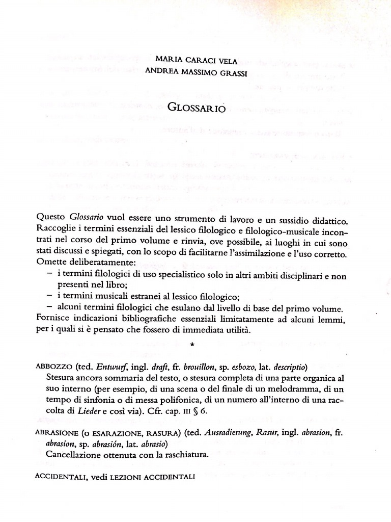 MARIA CARACI VELA Glossario Filologia | PDF