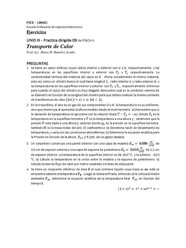 3 S5.1 Pract Dirigida CALOR 1xcu4 (Preguntas) 21N | PDF | Conductividad térmica | Temperatura