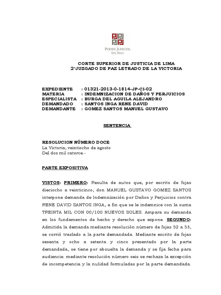 1321 2013 Indem - Contrac Infund | PDF | Daños y perjuicios | Demanda judicial