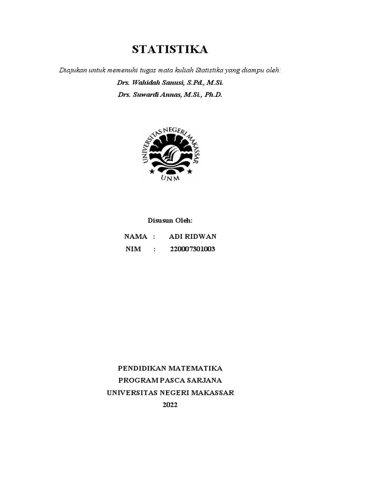 Tugas Statistika Adi Ridwan | PDF