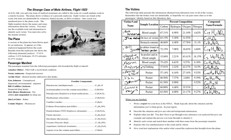 Plane Crash Activity 2021 | PDF | Oxygen | Blood