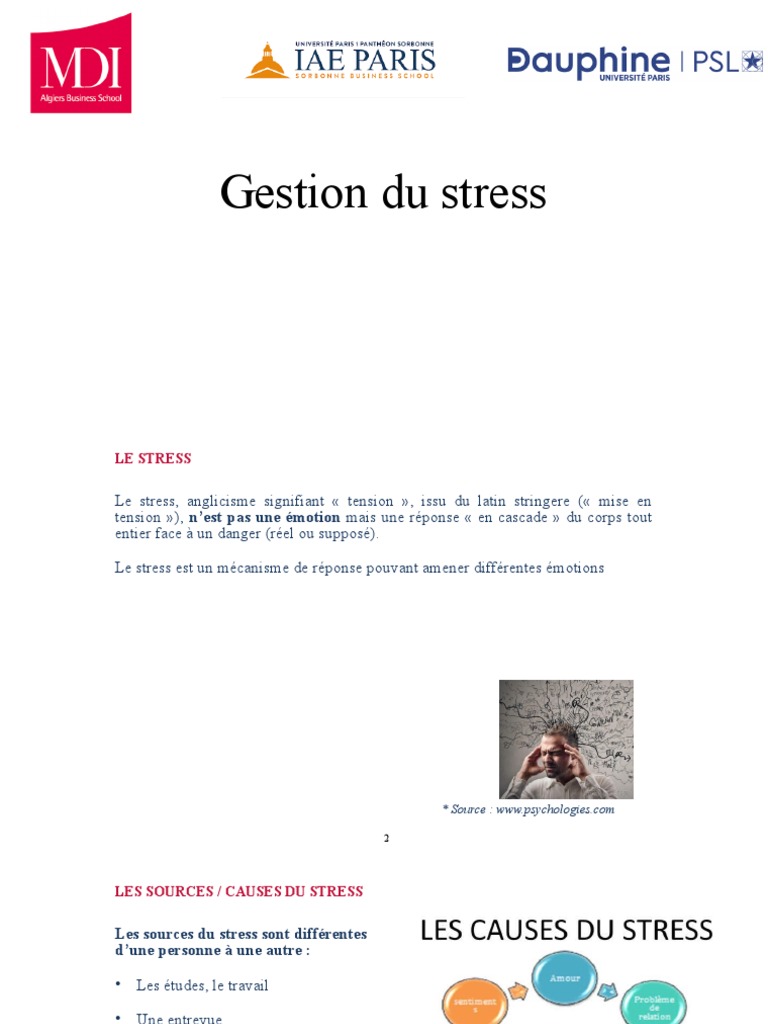 Gestion Du Stress | PDF | Stress (Biologie) | Émotions