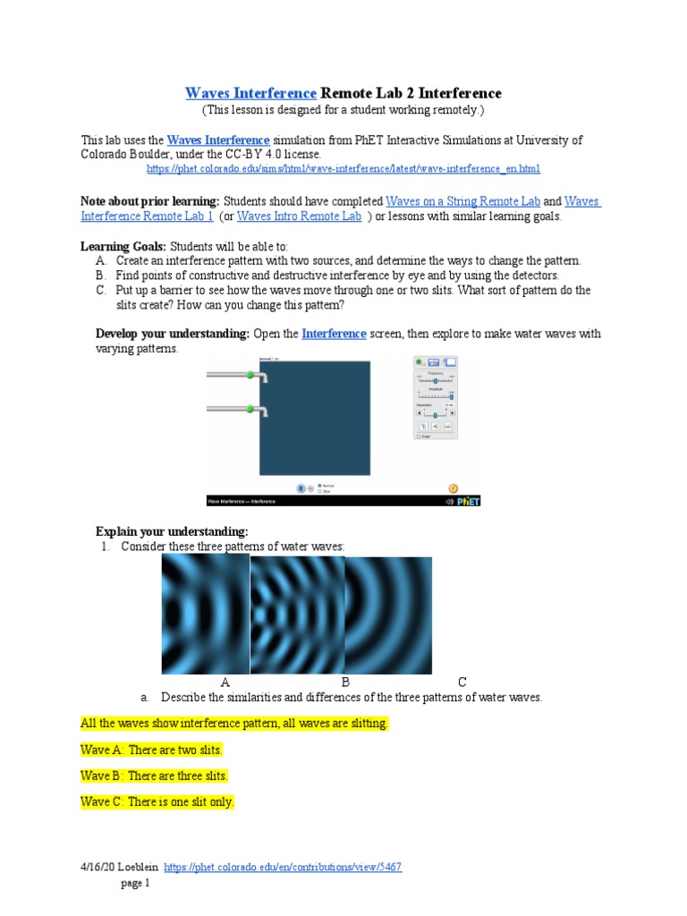 Wave Interference Zayed 1 | PDF | Waves | Wavelength