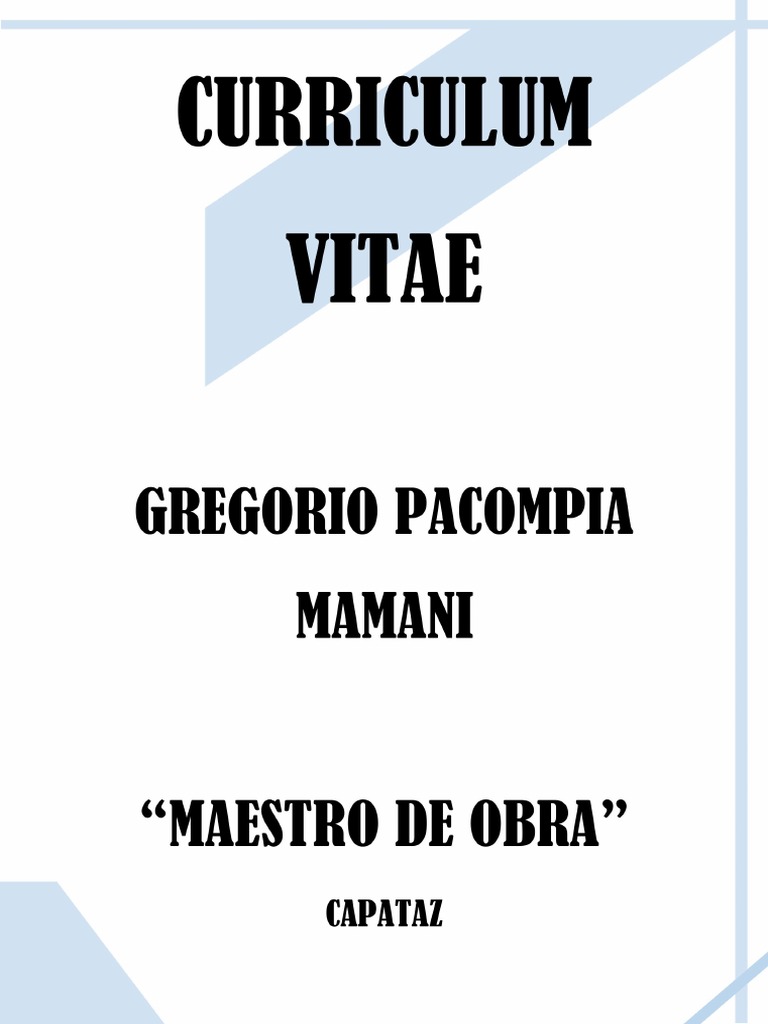 CV - Gregorio Pacompia Mamani - 2022 | PDF | Ingeniería hidráulica