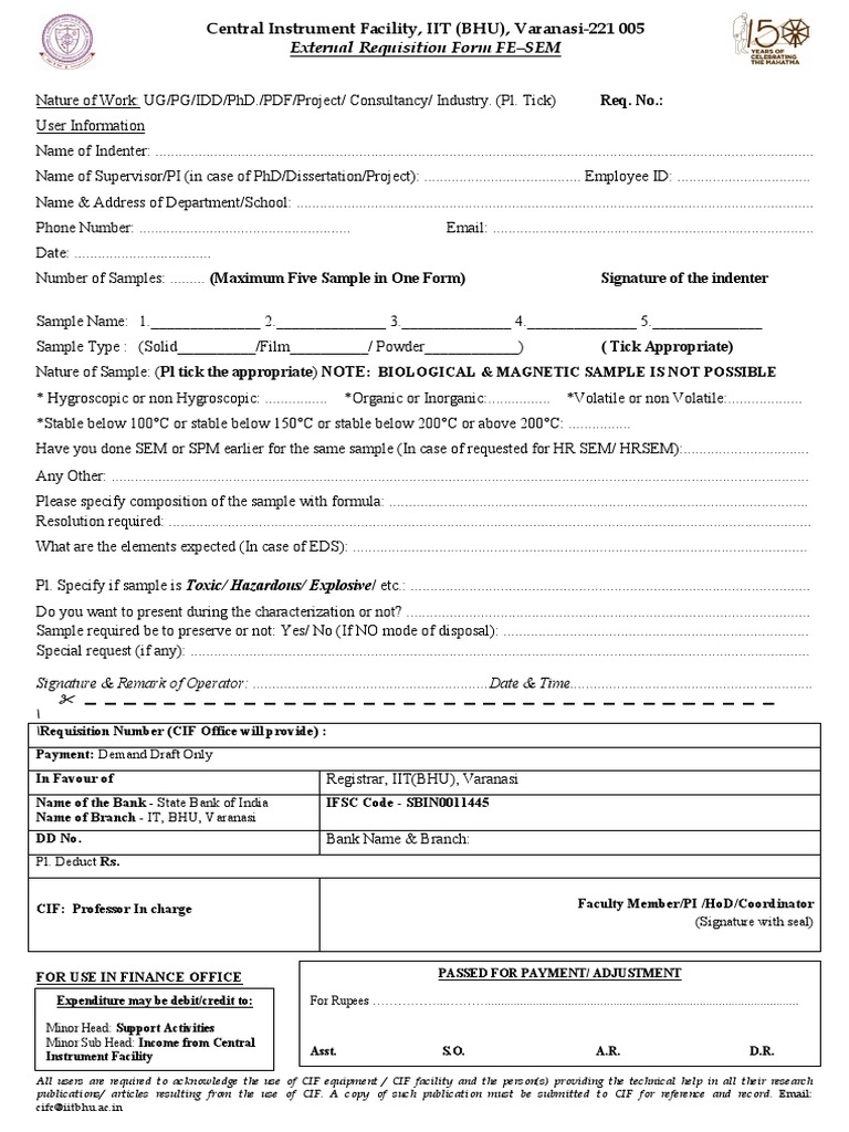 Cif Instruments Fesem Ext Form | PDF | Payments