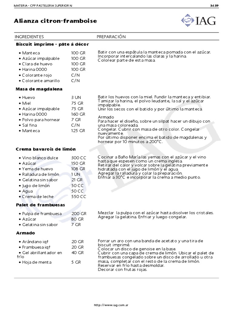 Alianza Citron Framboise PDF | PDF | Crema | Alimentos