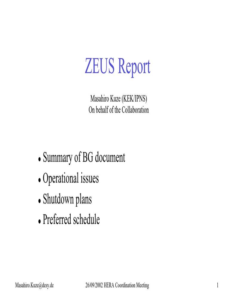 ZEUS | PDF | Physical Sciences | Particle Physics
