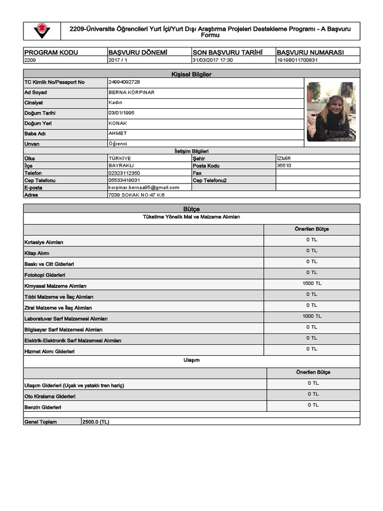 2209-Üniversite Öğrencileri Yurt İçi/Yurt Dışı Araştırma Projeleri ...
