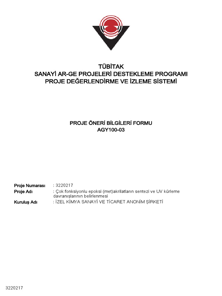 Proje Onerisi | PDF Proje Onerisi | PDF