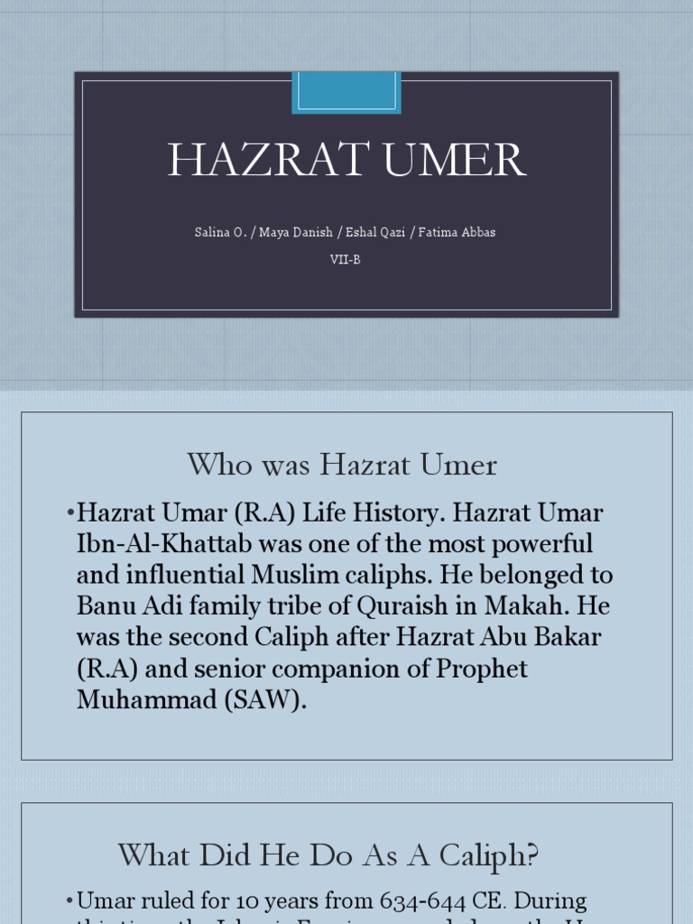 Hazrat Umer's Life and Achievements as the Second Caliph | PDF | Umar | Caliphate
