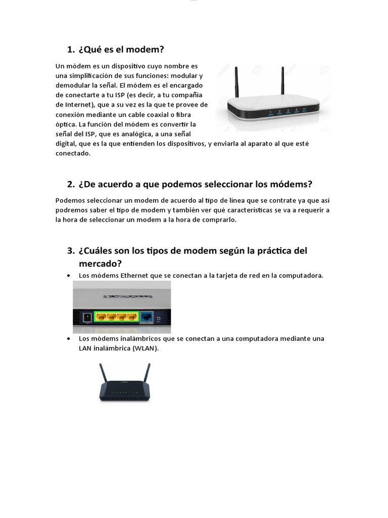 Qué Es El Modem | PDF | Módem | Red de computadoras