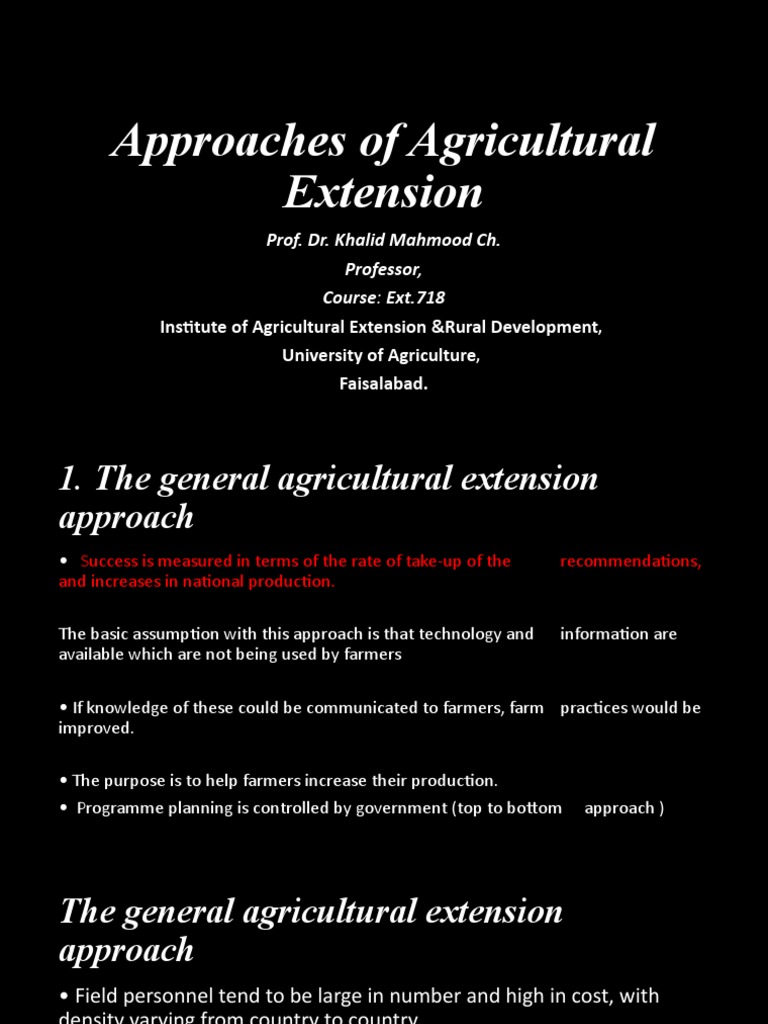 3.approches of Agri Extension | PDF | Decentralization | Agriculture