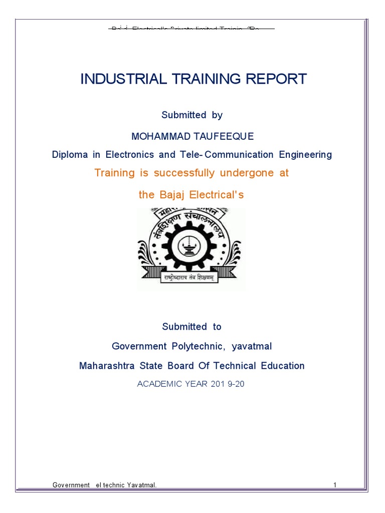 Bajaj Industrial Report Complete | PDF | Occupational Safety And Health ...