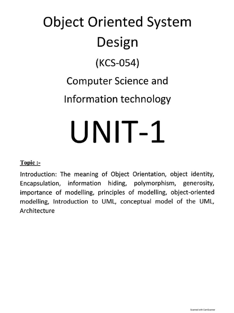 Object Oriented System Design Notes | PDF