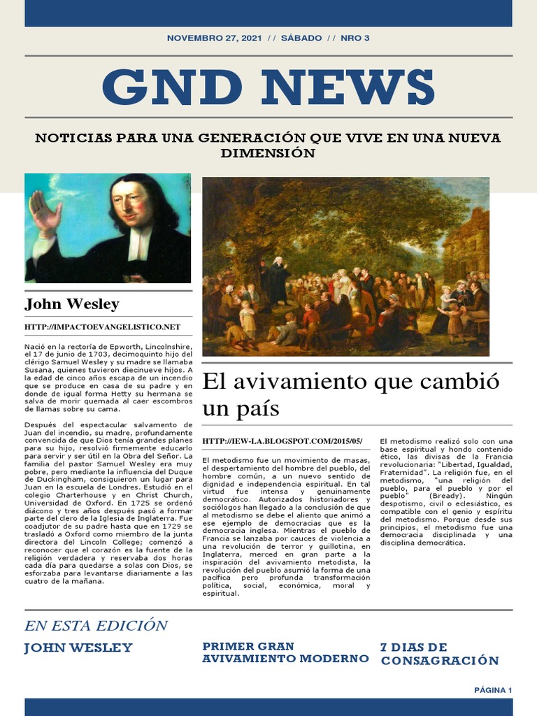 Jornal 3 | PDF | John Wesley | Renacimiento cristiano