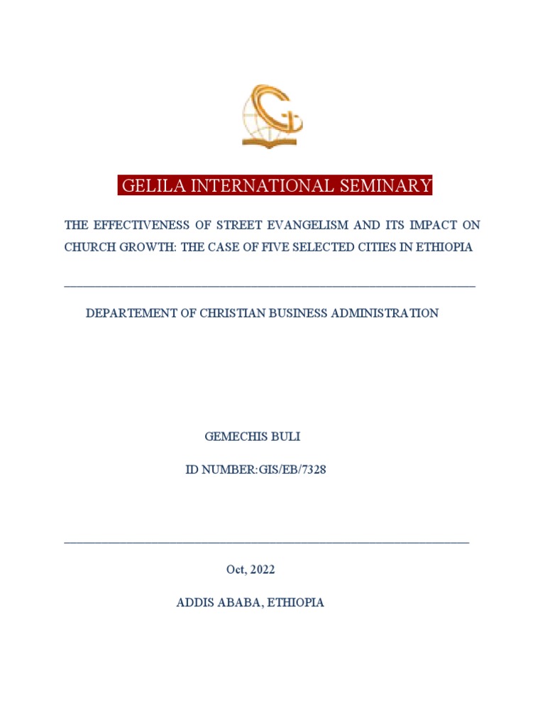 Proposal Form Gemechis Buli | PDF | Data | Jesus