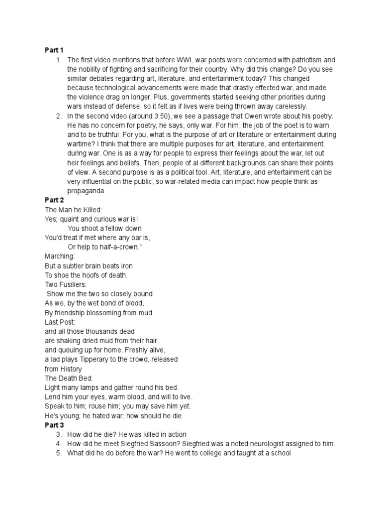 One Pager Questions | PDF | Poetry