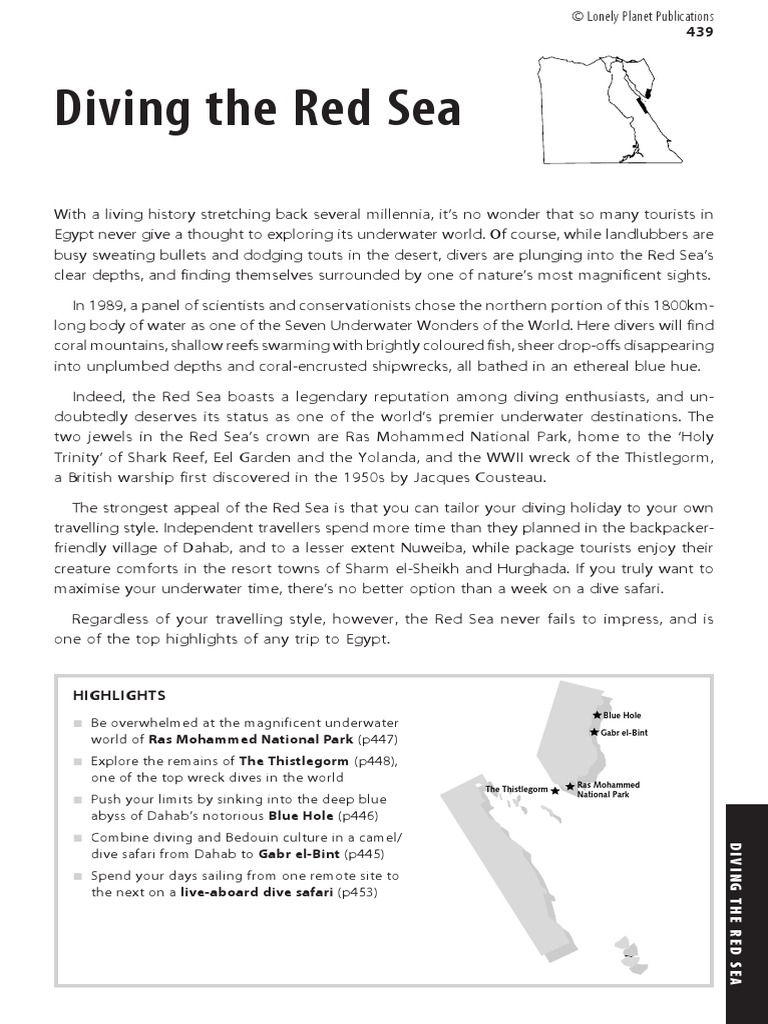 Longly Planet Egypt-Diving-The-Red-Sea | PDF | Red Sea | Scuba Diving