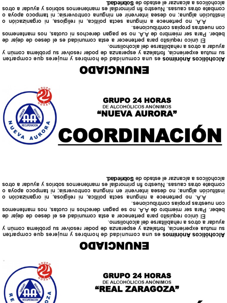 Enunciado AA | PDF | alcoholicos anonimos | Rehabilitación psiquiátrica