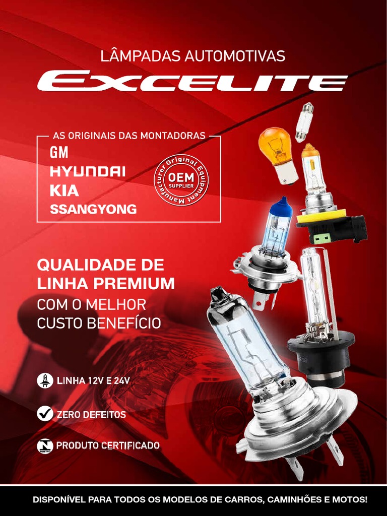 Excelite Catalogo Lampadas Automotivas 2022 | PDF | Carro | Qualidade ...