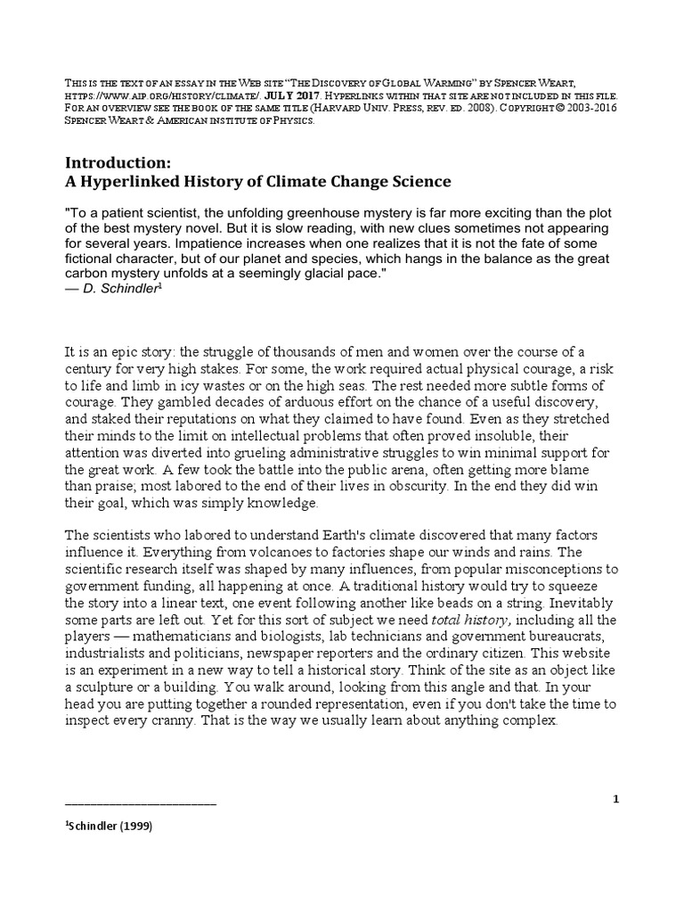 A Hyperlinked History of Climate Change Science | PDF | Climate Change ...